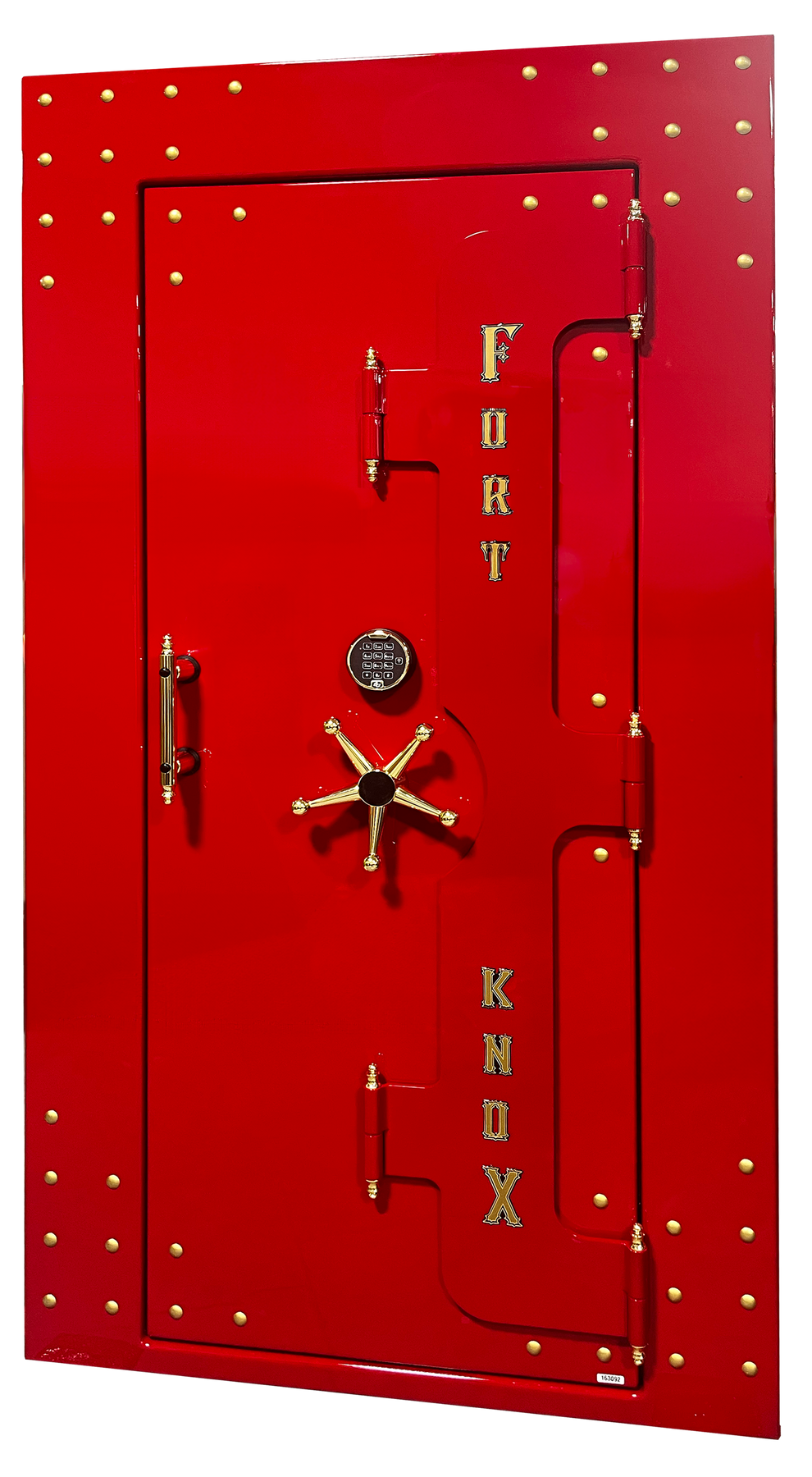 FORT KNOX VAULT DOOR - VDIS8240-FLAME RED - FAUX CRANE HINGE - W/ GOLD ...